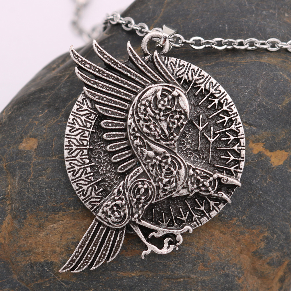 pickyegg.com Mens Norse Viking Talisman Amulet Raven Crow Pendant ...
