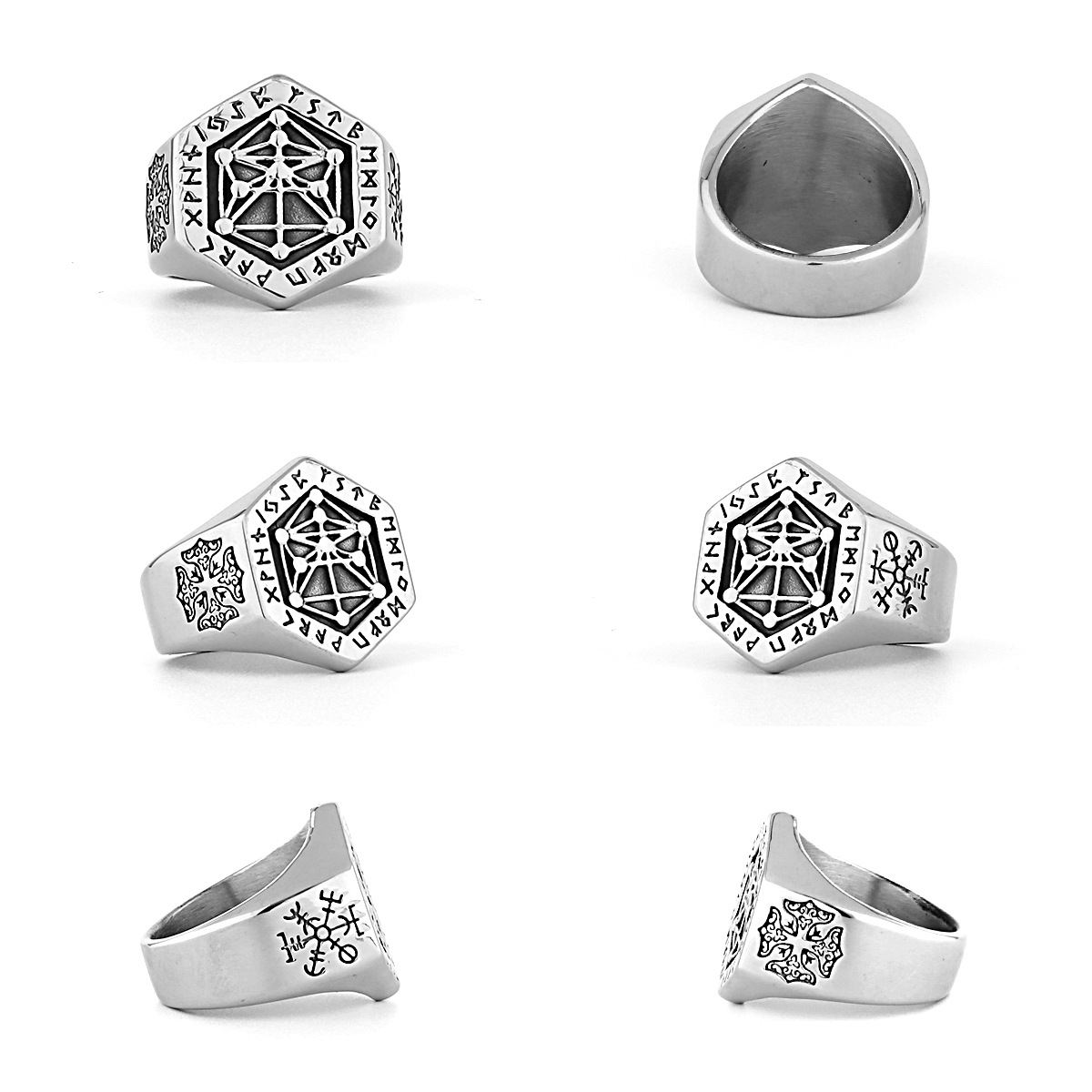 pickyegg.com Mens Nordic Viking Kabbalah Tree of Life Vegvisir Rune ...