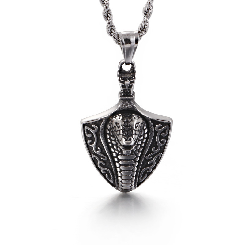 pickyegg.com Mens Zodiac Cobra Serpent Snake Head Pendant Necklace Men ...