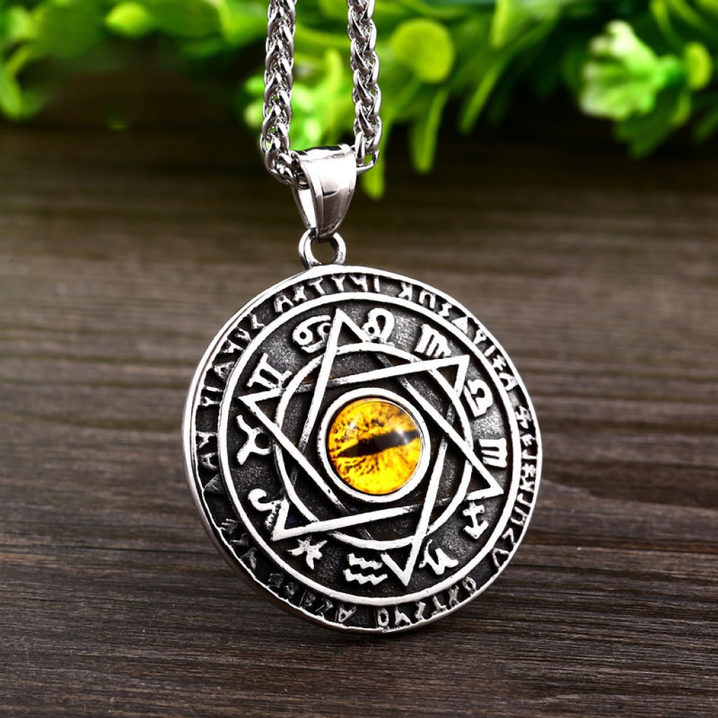 pickyegg.com Stainless Steel Evil Eye 6 Point Star Hexagram Occult 12 ...