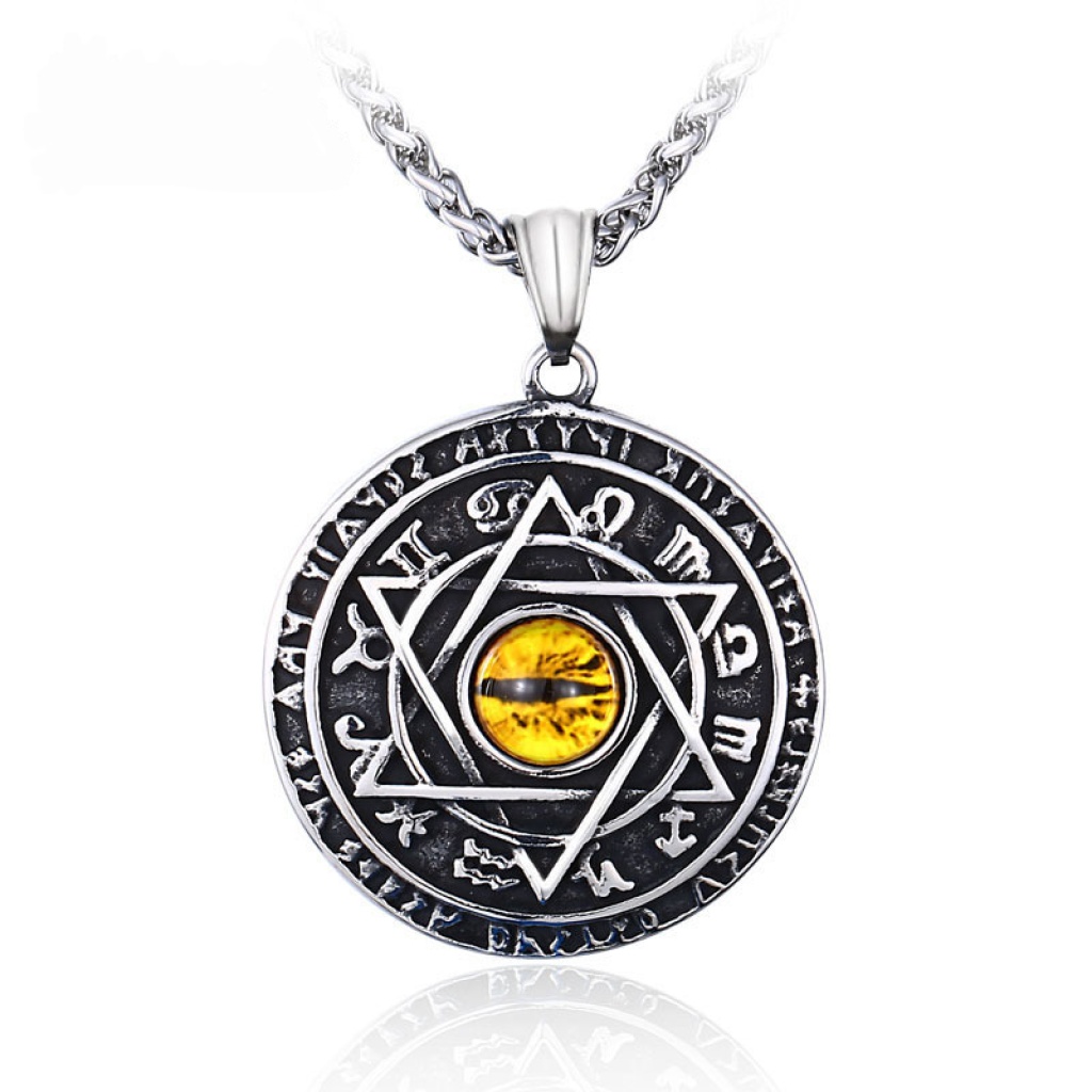pickyegg.com Stainless Steel Evil Eye 6 Point Star Hexagram Occult 12 ...