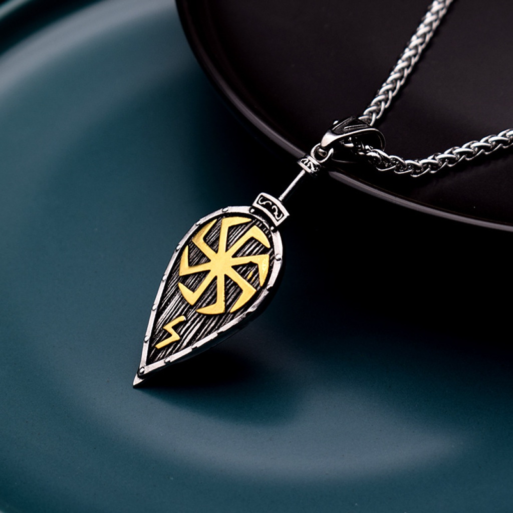 pickyegg.com Mens Viking Kolovrat Sun Wheel Shield Pendant Necklace ...