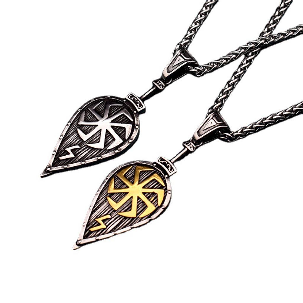 pickyegg.com Mens Viking Kolovrat Sun Wheel Shield Pendant Necklace ...